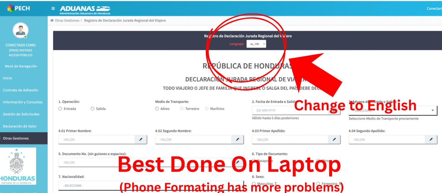 How to Complete the Honduras Immigration Pre-Check (PECHA) Form in ...